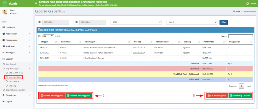 Cara Laporan Kas Bank | Laporan – Pusat Tutorial eLazis